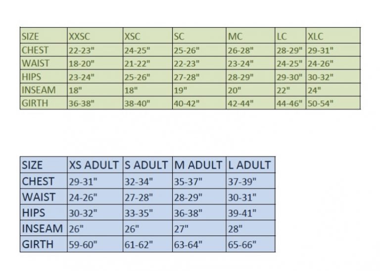 Size Chart – FSA Fitness
